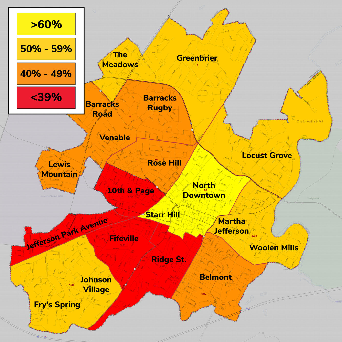 Health Department data show Charlottesville’s Black neighborhoods are ...